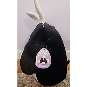 Squishmallows Rare 12-Inch Nathaniel The Black Dog with Easter Bunny Ears Plush - Add Nathaniel to Your Squad, Ultrasoft Stuffed Animal Large Plush Toy, Official Kellytoy Plush