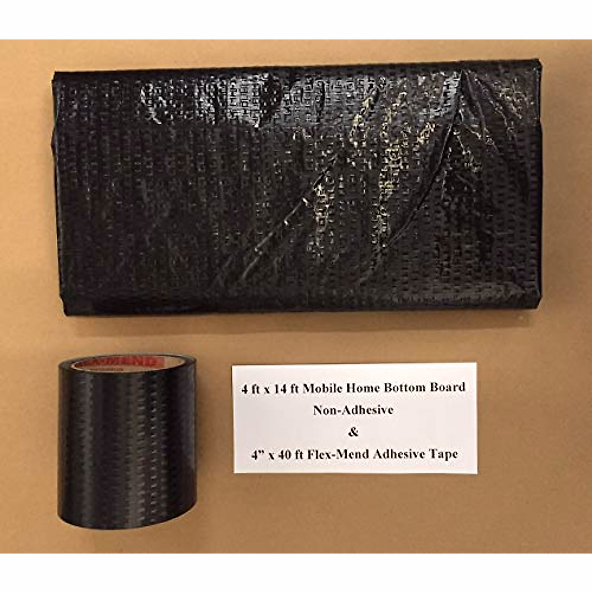 Mobile Home RV Flex Mend Belly Bottom Repair Kit-Fix Holes & Rips 48" x 14' (1)
