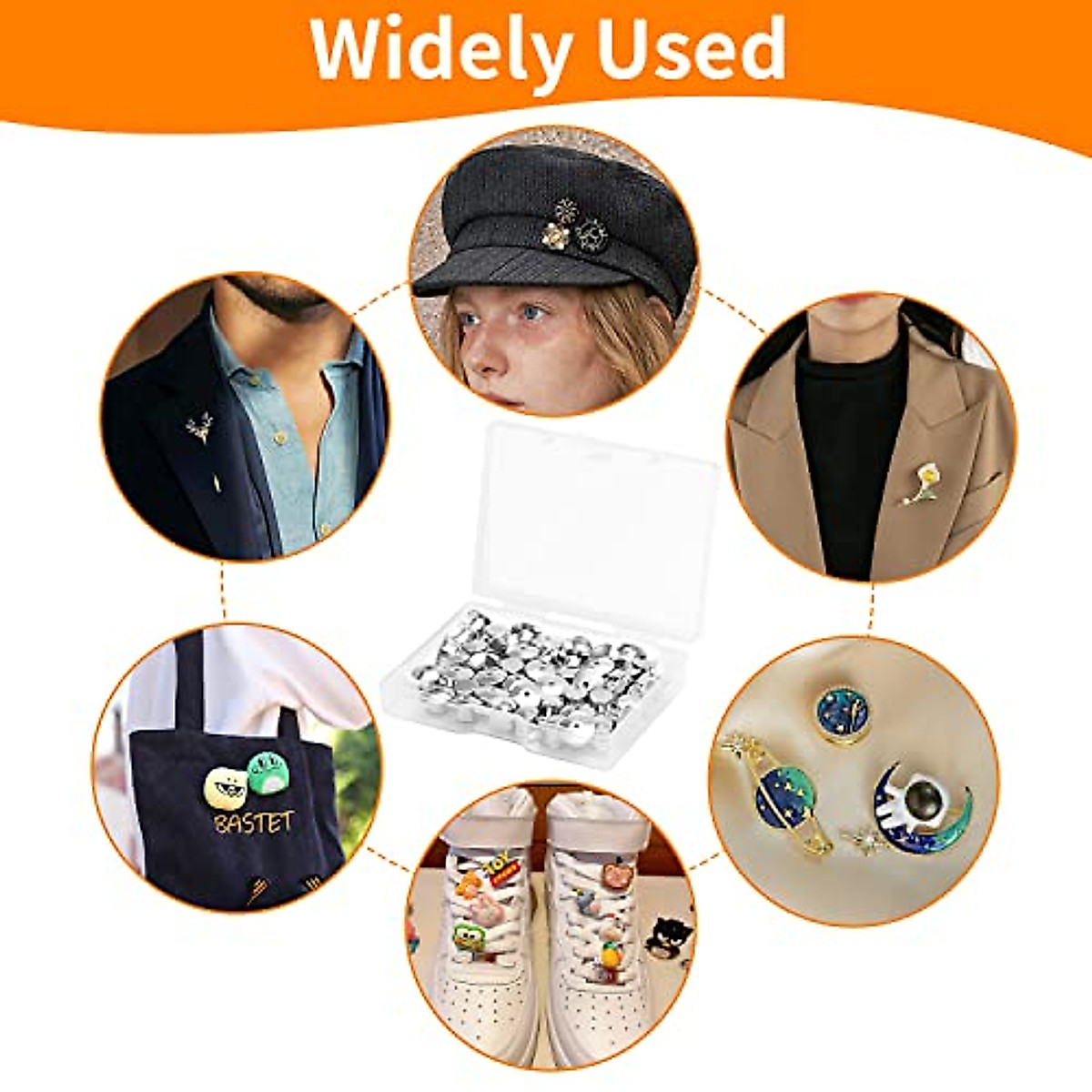 30PCS Locking Pin Backs Locking Pin Keepers Clasp, Ceryvop Metal Pin Locks Back