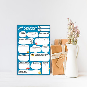 OJsensai Happy Q&A Birthday Card for Grandpa, Funny Fathers Day Gift for Grandad, Naughty Fill in Blanks Bday Card from Grandchild, Great Birthday Gift Idea for Grandfather