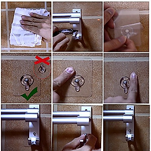 [8Pcs/Set]Nail Free Wall Hook Screw Adhesive Non-Trace No Drilling for Bathroom Shower Kitchen Installation Hanging, Waterproof Transparent Screws Hook (Nail Size 10mm)