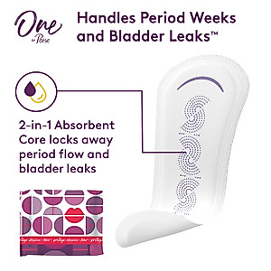 One by Poise Panty Liners (2-in-1 Period & Bladder Leakage Daily Liner), Long, Extra Coverage for Period Flow, Very Light Absorbency for Bladder Leaks, 50 Count