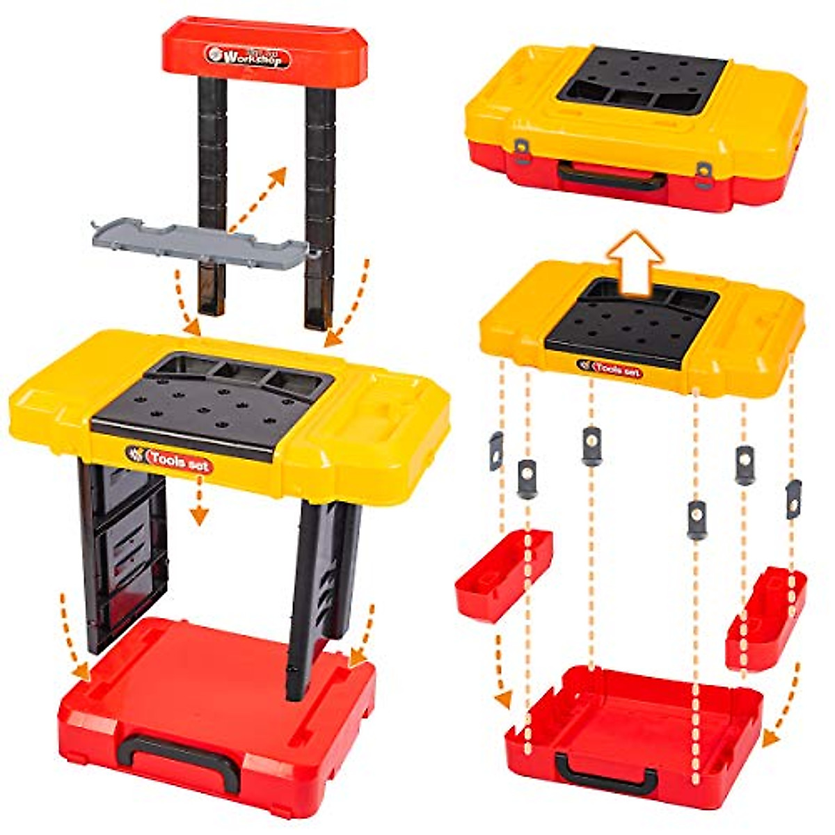 Kids Tool Bench with Electric Drill Toddler Workbench Tools Set for Kids Pretend Play Learning Toy Tool Set, Indoor & Outdoor Toys for 2 Year Old Boys Toy