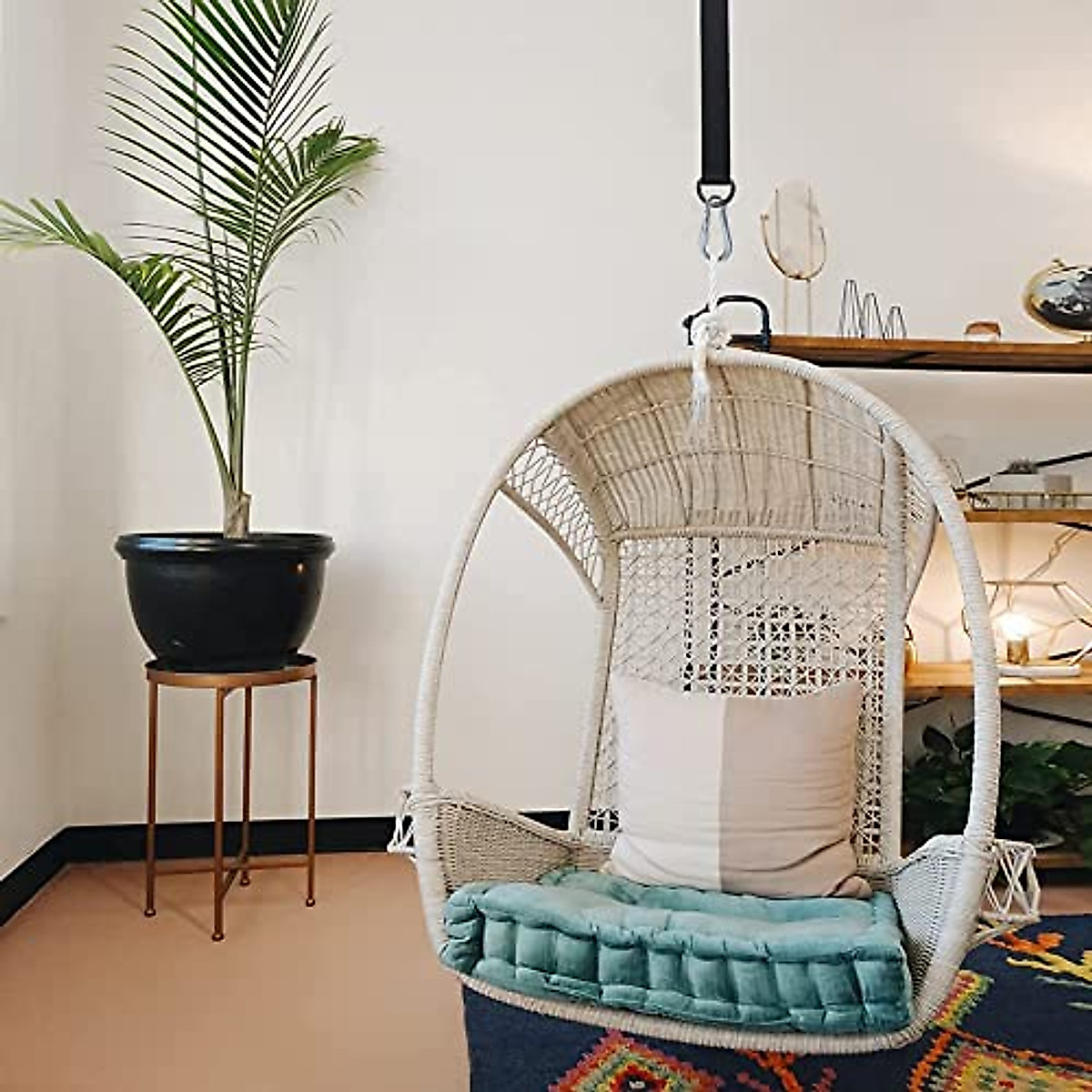 ROPECUBE 2 PCS Tree Swing Straps Tree Swing Hanging Kit Maximum Load Capacity is 2200 pounds with Two Heavy Duty Carabiners (Stainless Steel) for Swing Seat, Plank, Camping Hammock