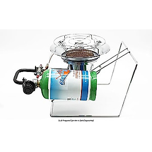 Flame King FK-AD010CGA Multi-Use Portable Propane Heater/Cooker 15,000 BTU for Camping, Ice Fishing, and Backpacking Trips, Silver