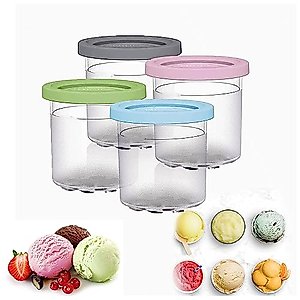 VRINO Creami Deluxe Pints, for Ninja Creami Pints,16 OZ Ice Cream Pints Cup Reusable,Leaf-Proof Compatible with NC299AMZ,NC300s Series Ice Cream Makers