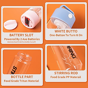 daasigwaa Electric Protein Shaker Bottle, BPA-free & Leak-Proof Vortex Mixer, Self Stirring mug, Electric Auto Mixing cup for Office/Kitchen/Travel/Home Coffee/Tea/Hot Chocolate/Milk(13.5oz pink)