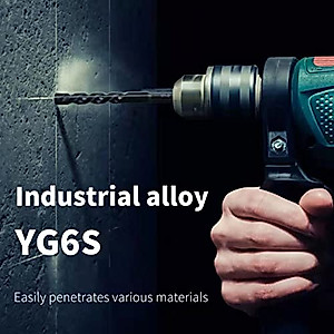 HPHOPE 10Pcs Masonry Drill Bits Set - Concrete Drill Bit Set for Tile, Brick, Glass, Plastic and Wood, Tungsten Carbide Tip Work with Ceramic Tile, Wall Mirror, Paver on Concrete or Brick Wall