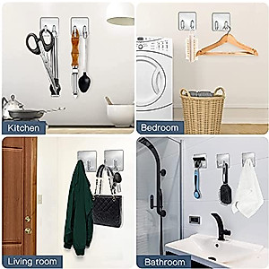 Razor Holder for Shower - 6PCS Shaver Holder for Shower Wall, Self Adhesive Inside Shower Hook Waterproof Stainless Steel Holder Stand Bathroom Kitchen Organizer Shaver Towel Loofah Bathrobe Coat Hook