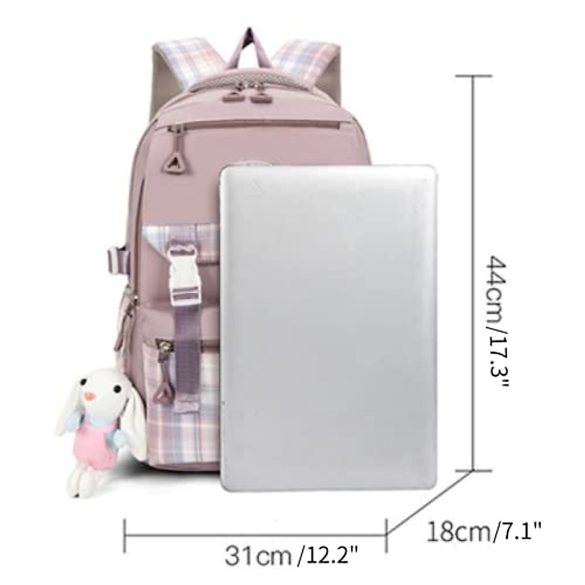 HUIHSVHA Cute Backpack, 17 Inch Large Capacity School Laptop Bag, Casual Travel Daypack for Teens Girls Women Students