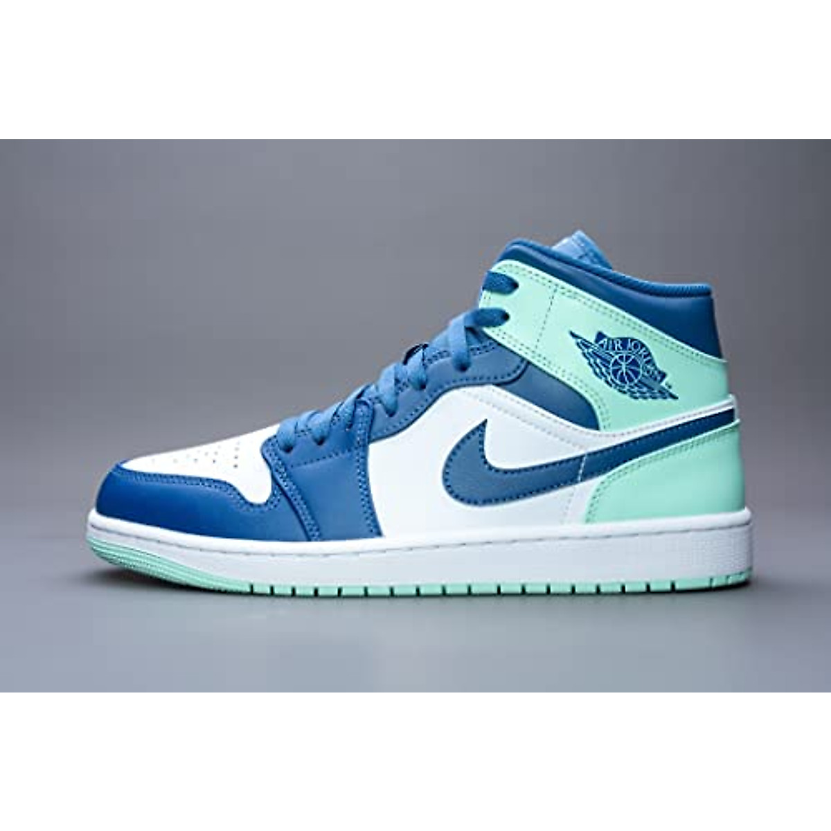 Nike Men's Air Jordan 1 Mid Sneaker, Mystic Navy/Mint Foam-white, 11