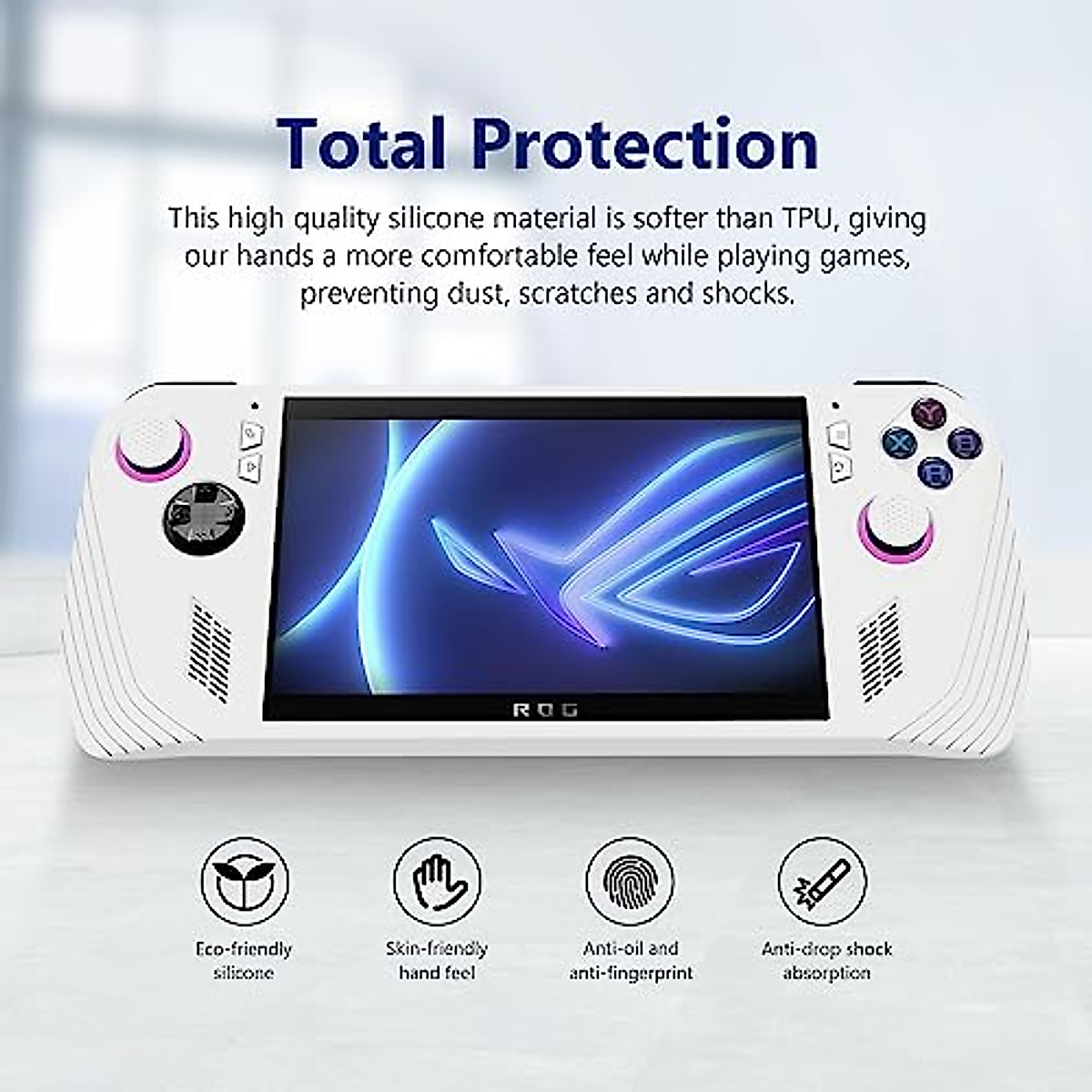 BoxWave Case Compatible with ASUS ROG Ally Z1 Extreme - FlexiSkin, Silicone Cover Soft Low Profile 360 Protection for ASUS ROG Ally Z1 Extreme, ASUS ROG Ally Z1 Extreme, Ally Z1 - Winter White