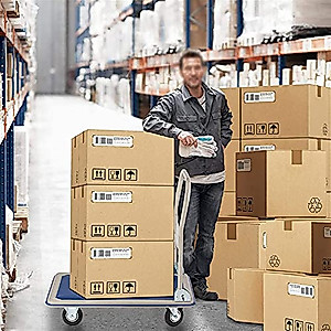 Generic Platform Hand Truck Folding Platform Cart Heavy Duty Hand Truck Moving Push Flatbed Trolley for Warehouse Home Office Factory 660 lbs Weight Capacity Push Dolly for Loading