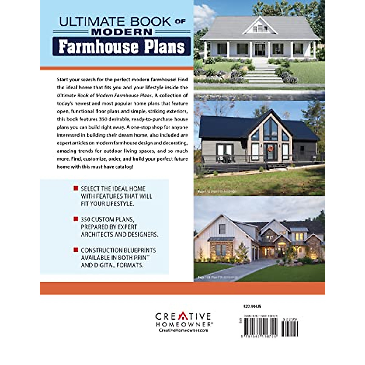 Ultimate Book of Modern Farmhouse Plans: 350 Illustrated Designs (Creative Homeowner) Catalog of Home Plans, plus Guidance on Modern Decorating, Functional Rooms, Outdoor Living, Kitchens, and More