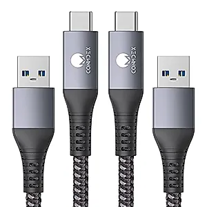CONMDEX USB C Android Auto Cable, [Upgrade, 3ft, 2-Pack] 10Gbps USB 3.1 Gen 2 USB A to USB C Data Transfer Cord Cable, 3A Fast Charging Type C Charger Cable for Car Samsung Galaxy S10/S9/S8 Note 9/8