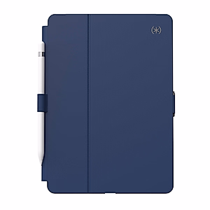 Speck Balance Folio Case for iPad 10.2 Inch (2019-2021) - Drop & Camera Protection, Slim Multi Range Stand, Apple Pencil Holder - Arcadia Navy/Moody Grey