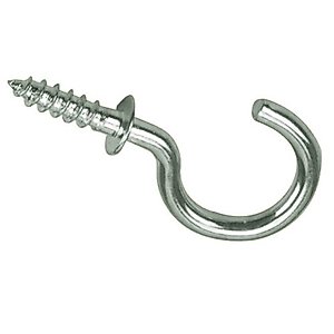 Nickel Silver Cup Hooks 1/2" Key Jewelry Hooks Screw in (Pack of 20) Small