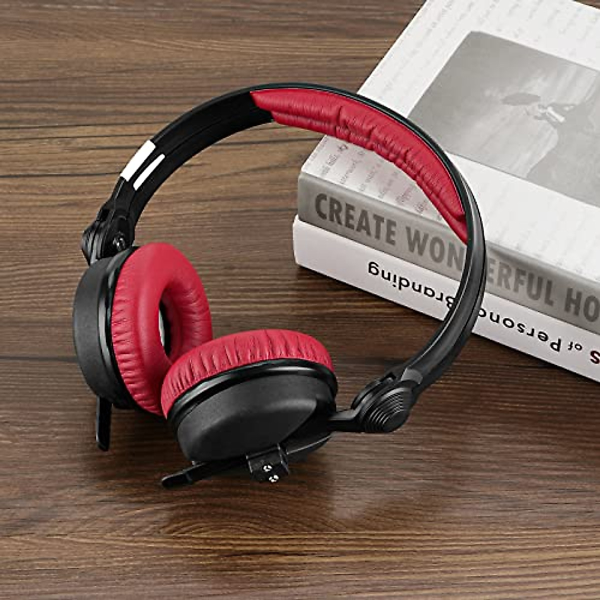 Geekria Protein Leather Headband Pad Compatible with Sennheiser hd25 hd25 II HD25 Plus HD25 Special Edition, Headphones Replacement Band, Headset Head Cushion Cover Repair Part (Red 2Pack)