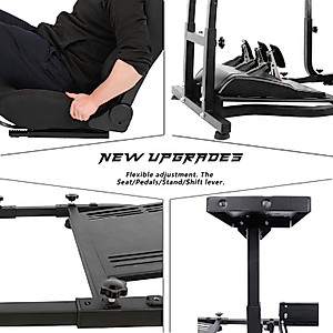Anman Stand-up Racing Simulation Cockpit with Seat fit for Logitech/Thrustmaster/Fanatec G25,G29,G920,G923,T80,G PRO,T300RS,TMX,T248X,Sim Racing Cockpit Professional,NOT Included Wheel Shifter Pedal