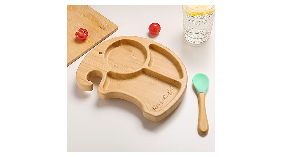 Mamimami Home Bamboo Baby Plate - Silicone Suction - Toddler Food Plate ...