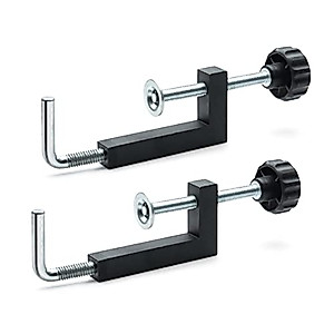 POWERTEC 71004V Universal Fence Clamp, 2 PK, For Table Saws, Router Tables, Clamping Squares, Drill Press Tables, Mitre Saws, With 3/8" Rod