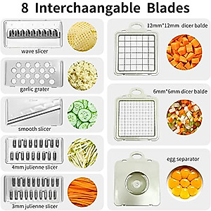 Artbros Vegetable Chopper Onion Chopper - 12 in 1 Multi-Functional Mandoline Slicer Vidalia Chop Wizard Veggie Fruit Dicer Cutter with Colander Basket and Container - Pink