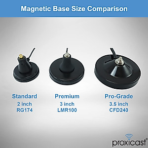 Proxicast Pro-Grade 3.5-Inch Magnetic Antenna Base (SMA Jack/SMA Plug + TS9 Adapter) - 6.5 Foot Coax Lead - for 4G/5G Cellular, Ham, ADS-B, GPS Antennas (ANT-120-MB5)