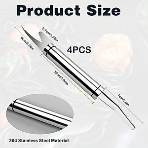 4 Pcs Multifunctional Shrimp Line Knife, Stainless Steel Shrimp Deveiner Tool Quick Shrimp Peeler, Multifunctional Shrimp Line Fish Maw Knife Shrimp Cleaner for Removing Shrimp Line, Fish Scales