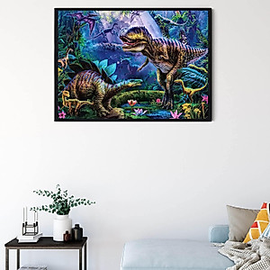 VeGuude Diamond Painting Kits for Adults -Dinosaur World DIY 5D Diamond Art Kits Full Drill Diamond Dots Paintings with Diamonds Gem Art and Crafts Home Decor 12x16inch