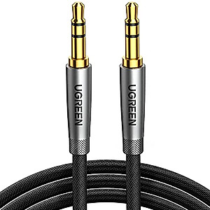 UGREEN 3.5mm Audio Cable Nylon Braided Aux Cord Male to Male Stereo Hi-Fi Sound for Headphones Car Home Stereos Speakers Tablets Compatible with iPhone iPad iPod Echo More 3FT