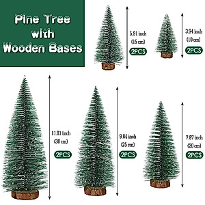 15 Pcs Christmas Village Accessories Including Artificial Snow Frost Trees Artificial Fake Snow Blanket Bare Branch Trees Accessory Cobblestone Street Accessory Figurine Village Displays for Houses