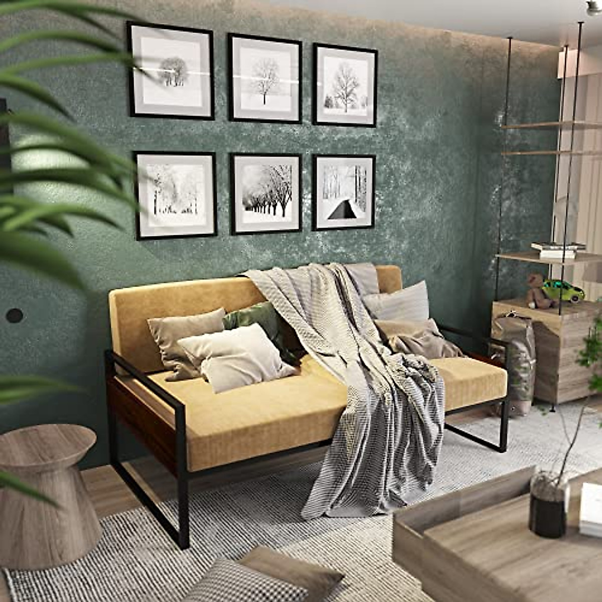 Weehom Metal Platform Bed Frame with Modern Wood Headboard 12" Under Bed Storage Twin DayBed Frame Steel Slat Support Noise Free,No Box Spring Needed