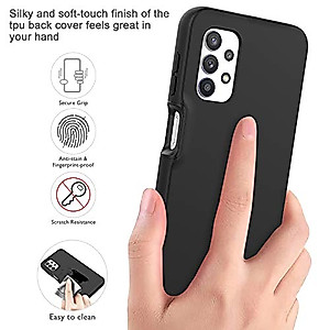 for Samsung Galaxy A32 5G Case with Built-in Screen Protector, Full Body Protection Shockproof Cover Case, [Rugged PC Front Bumper + Soft TPU Back Cover] Armor Protective Phone Case (Black)