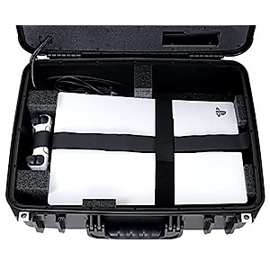 Case Club Portable Gaming Station with Built-in 18.5" Monitor - Fits PlayStation 5, 1 Controller, 2 Games & Has a Built-in Fan to Expel Heat - Hard-Shelled PS5 Travel Case is Waterproof & Lockable