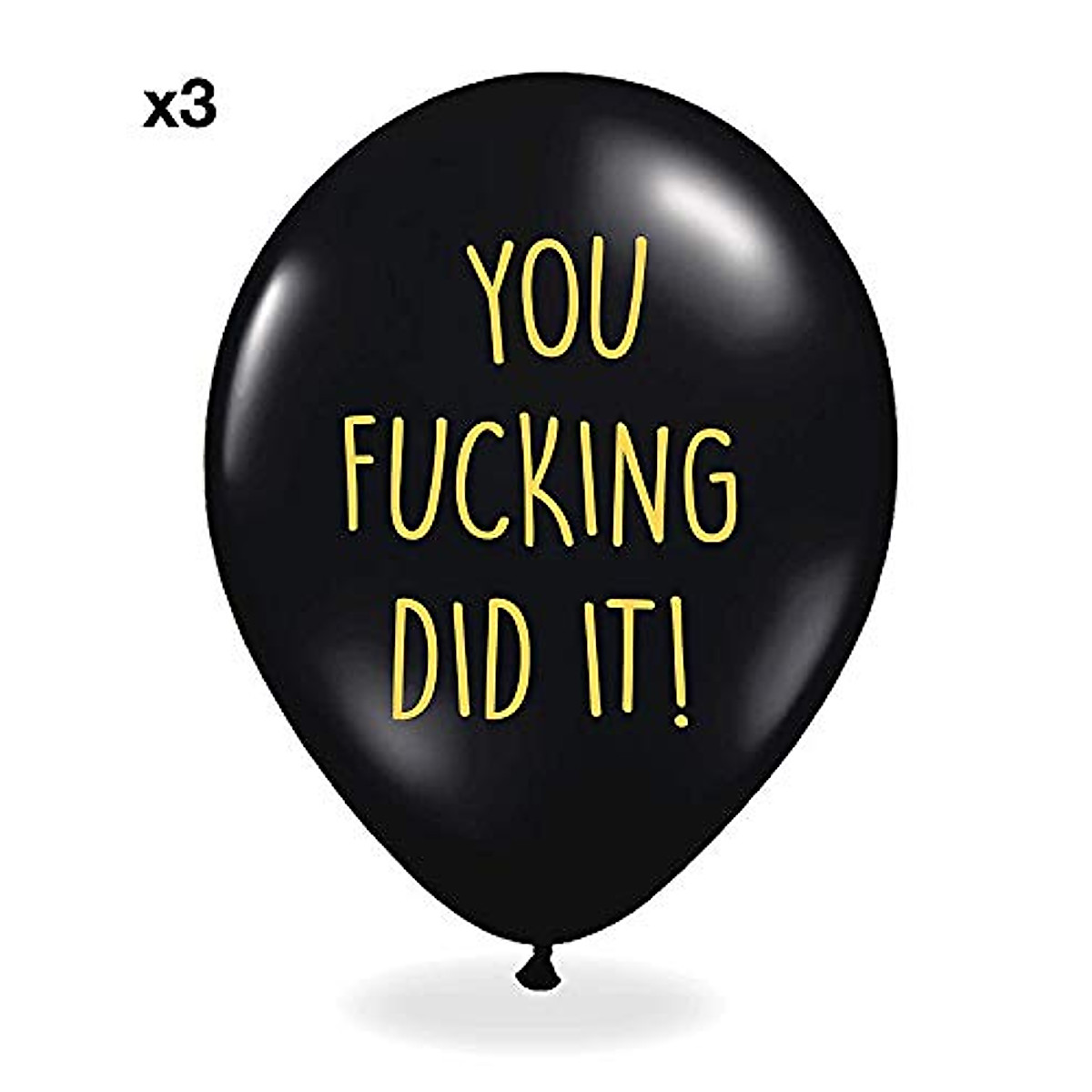 Rude Graduation Balloons - Pack of 12 Premium White And Black Funny Balloons - Class of 2023