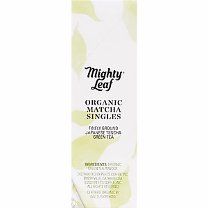Mighty Leaf Tea, Organic Matcha Green Tea Powder - 100% Unsweetened Japanese Matcha, 12 Single Serve Packets