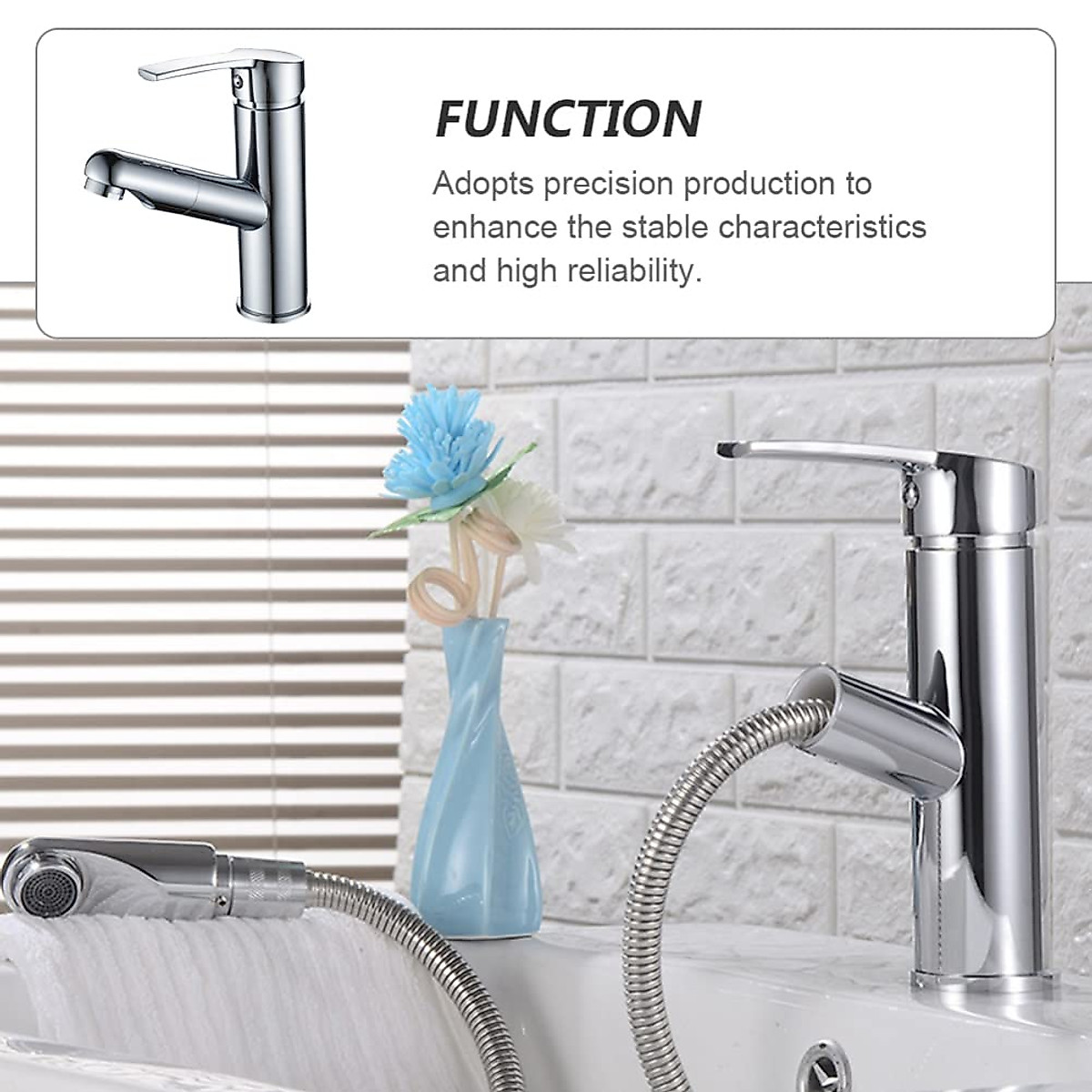 DOITOOL Kitchen Sink Faucet Stainless Steel Kitchen Faucet with Pull Down Sprayer Single Hole Pull Out Kitchen Faucets for Bathroom Bar Laundry