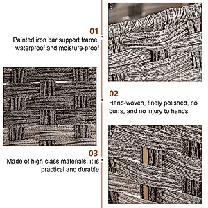 Cabilock Coffee Table Tray Plastic Sundries Storage Basket with Handle Seagrass Clothes Toys Books Sundries Snacks Baskets Wicker Baskets Organizer (Grey) Vanity Tray