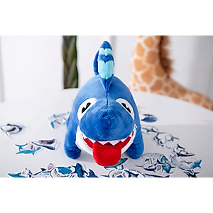 YHPHany Shark Dog Toy (13 inch Plush) with 25 Free Stickers, sharkdog, Shark Plush Animals Plush Doll Birthday Gift, Children, Boys, Girls (Blue Shark Plush)…