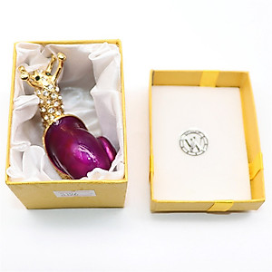 Waltz&F Purple shell snail Trinket Box Hinged Hand-painted Figurine Collectible Ring Holder