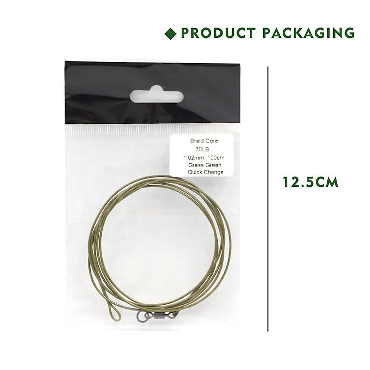 Gnuicyc Pack of 2 Fluorocarbon Tapered Leader 3.3FT 40LBS Strong Fly Line with Fast Change Swivel