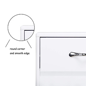 3 Drawer Storage Cabinet, 3 Doors Side Table with Drawer & Two Shelves Inside, Storage Idle Items Cabinet/Organization Cabinet for Home Office Living Room Kitchen Bedroom (3 Door Gray)