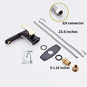 Modern Matte Black Bathroom Faucet,Single Handle Commercial Bathroom Sink Faucet Single Hole with 6 Inches Deck Kohonby