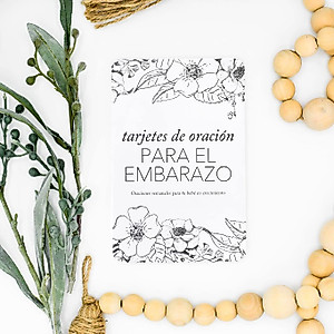 DUNCAN & STONE PAPER CO. Spanish Pregnancy Prayer Cards (20 Cards) - Pregnancy Announcement for Parents or Grandparents - Baby Prayer Cards for Mom to be Gift Basket