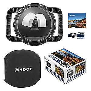 SHOOT Dome Port Lens for GoPro Hero 11/10/ 9 Black - Dual Handle Stabilizer Floating Grip, Enlarge Trigger, Overall Waterproof Case - Easier to Hold Over Underwater Photos/Videos