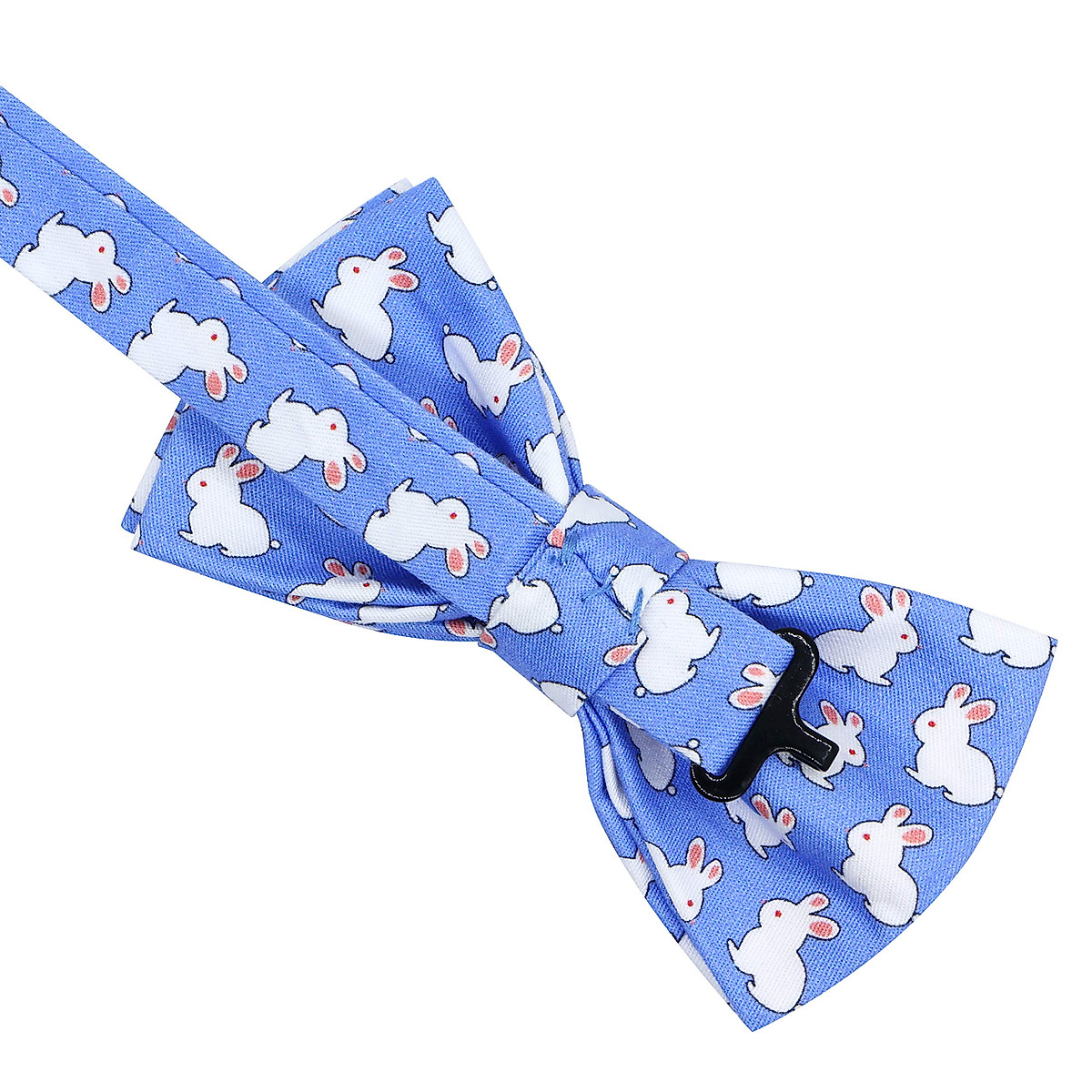 OCIA Cute Pattern Pre-tied Bow Tie Adjustable Bowties for Adult & Children White Blue (Rabbits)