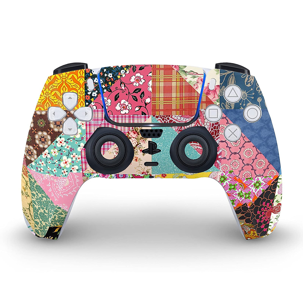 Head Case Designs Officially Licensed Rachel Caldwell Quilt Art Mix Vinyl Faceplate Sticker Gaming Skin Decal Cover Compatible With Sony PlayStation 5 PS5 Disc Edition Console & DualSense Controller