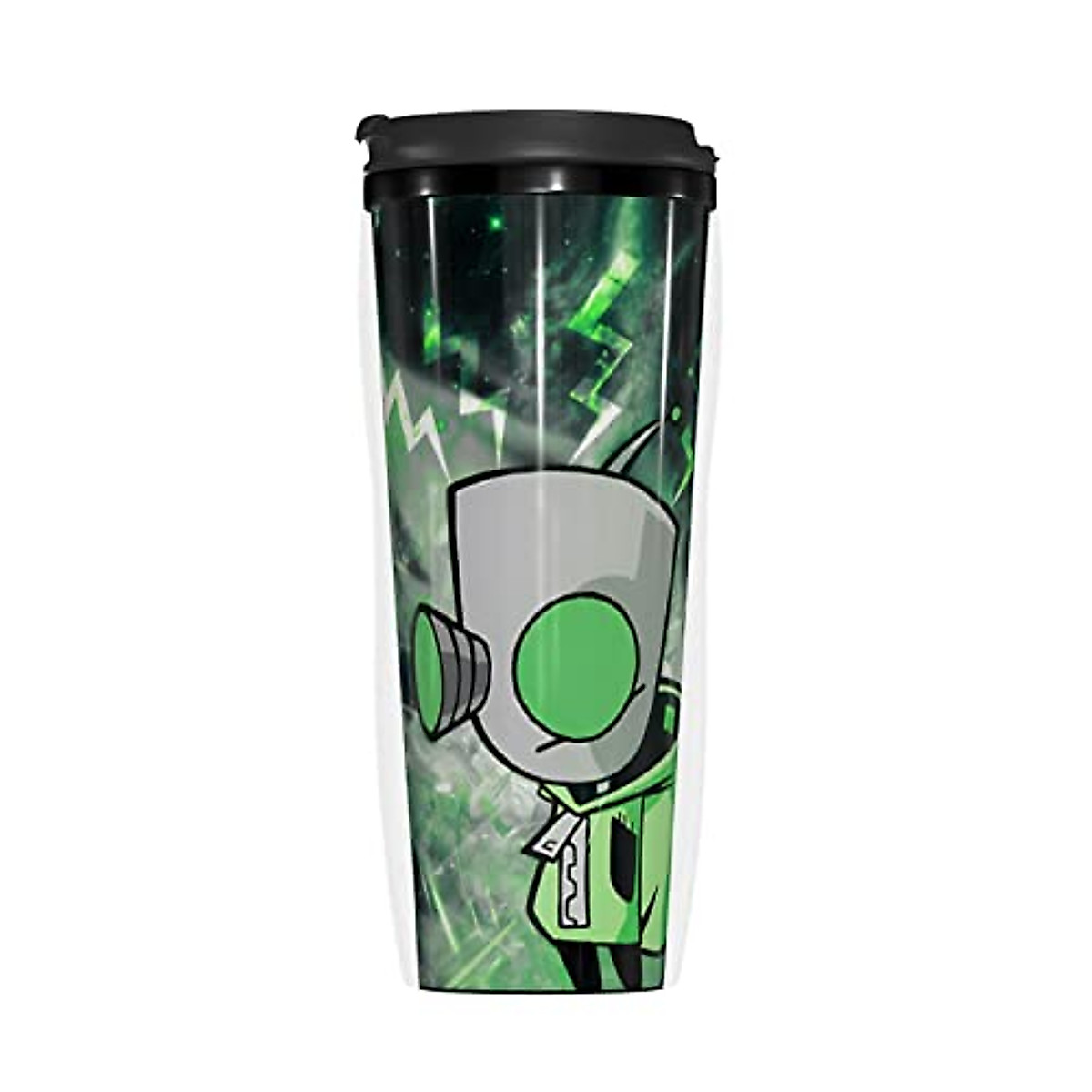 CONPELSON 12OZ Coffee Mug Invader Anime Zim Double-Layer Insulated Tumbler Cup With Lid Novelty Water Bottle for Home Office Travel