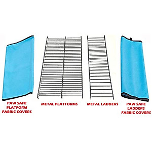 Extra Large Two Full Story Tight 1/2-Inch Bar Spacing Double Large Front Doors for Feisty Ferret Chinchilla Rat Mouse Hamster Gerbil Small Animals Critters Rolling Stand Cage