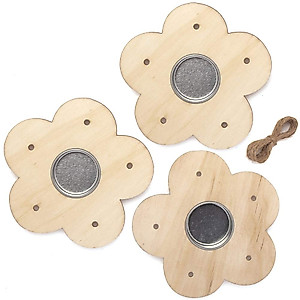 Baker Ross AT814 Make Your Own Wooden Butterfly and Bee Feeders, for Kids Garden Arts and Crafts Projects or STEM Learning (Pack of 3), Assorted